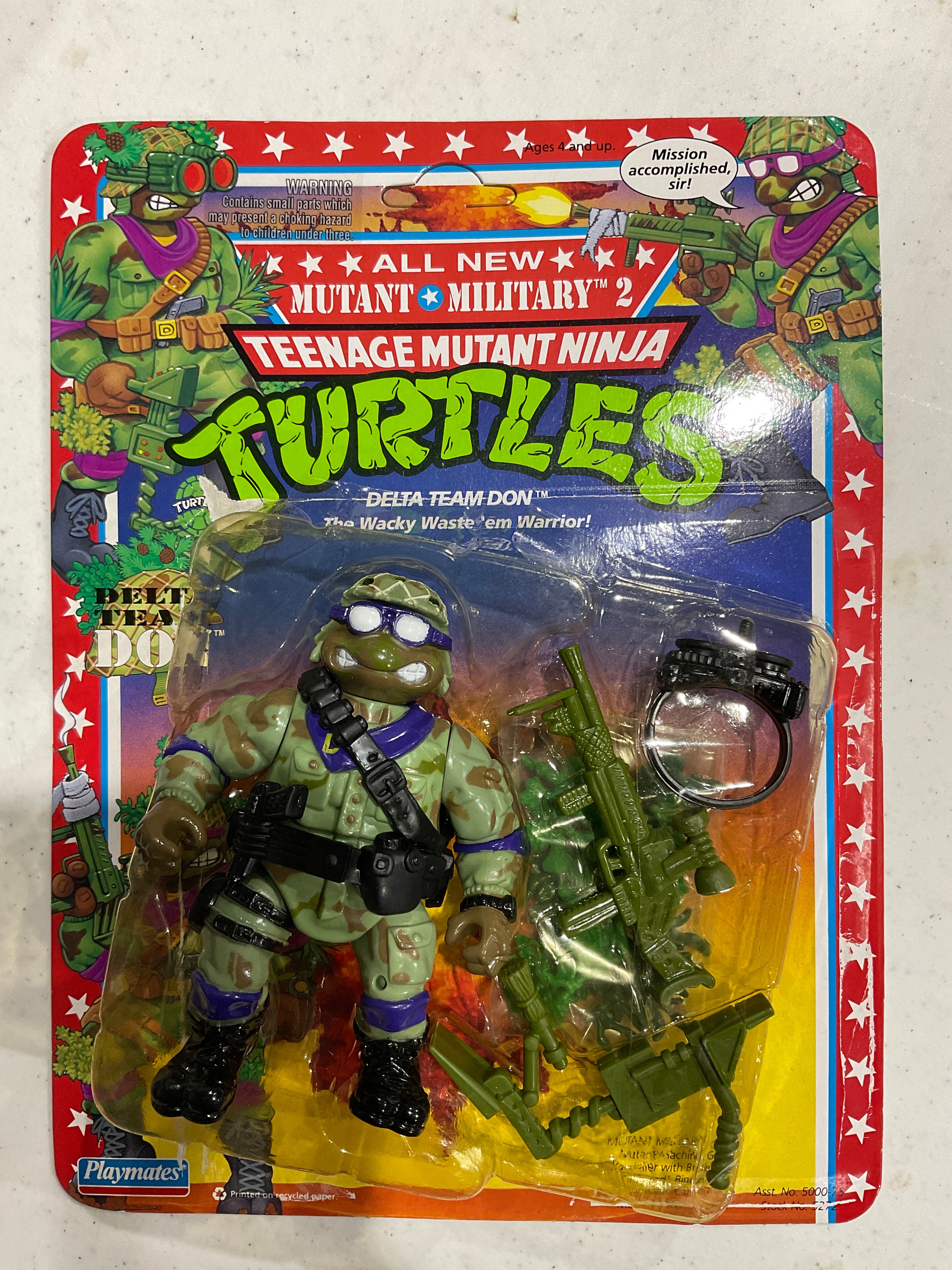 1992 TMNT Mutant Military Delta Team Don, Loose on Card – Ben's Toy Chest